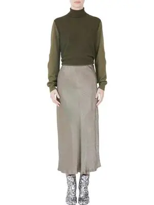 MAISON MARGIELA Bias-cut Satin Midi Skirt - Brown