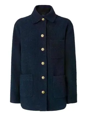 PINKO Glitter-Flecked Button-Front Tweed Jacket