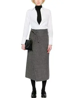Fabiana Filippi Belted Midi Skirt - Grey