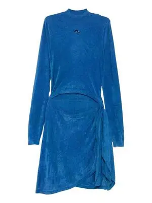 DIESEL® Mock-neck Tie-front Dress - Blue