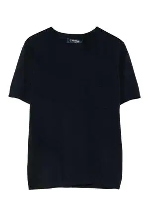 Max Mara S Max Mara Wool Knit T-Shirt Blue