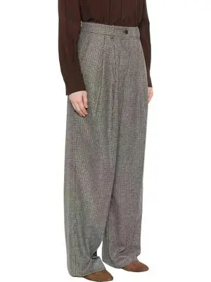 P.a.r.o.s.h Houndstooth Wide-leg Trousers - Grey