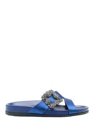 Manolo Blahnik Embellished Crystal Sandals - Blue