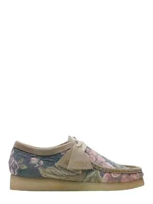 Clarks Floral Pattern Derby Shoes Grey