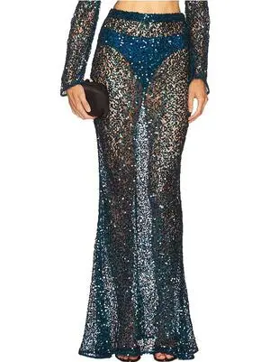 Lapointe Maxi Skirt With Sequins - Teal