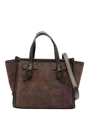 GIANNI CHIARINI Mini Miss Marcella Suede Knotted Bag - Brown