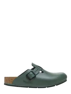 BIRKENSTOCK Boston Thyme Leather Mules - Green
