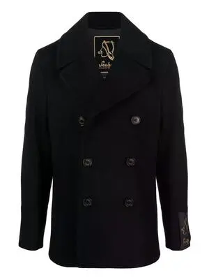 SEALUP Double-breasted Wool-blend Jacket - Blue