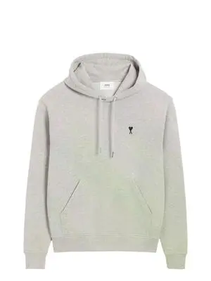 AMI Paris De Coeur Cotton Hoodie - Grey