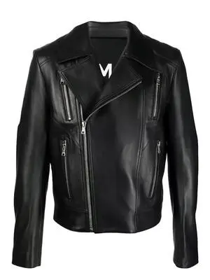 Balmain Zip Leather Jacket - Black