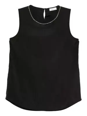 Peserico Peserico Embellished Sleeveless Top Black