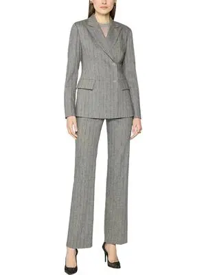 GENNY Pinstripe Crystal-embellished Jacket - Grey