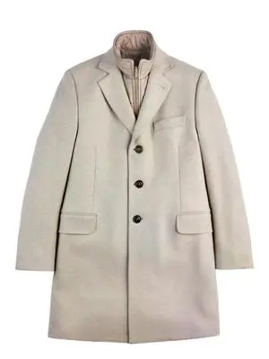 FAY Single-breasted Coat With Notch Lapels - Neutrals