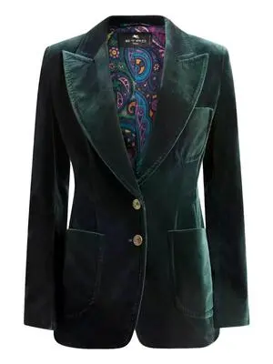 Etro Stretch Velvet Jacket - Green