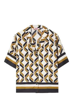 ERES Sonore' Geometric Print Silk-twill Shirt - Multi