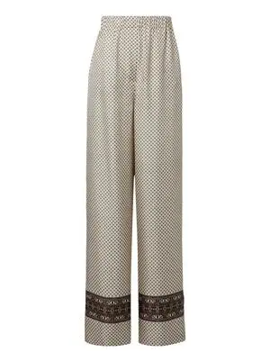 Loro Piana Valerio Printed Silk Twill Wide-leg Pants - Multicoloured