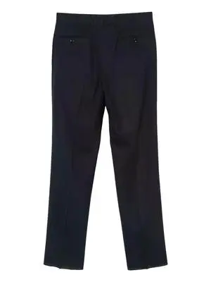 LARDINI Wool Straight-leg Trousers - Blue