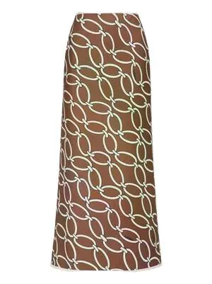 VALENTINO Valentino Garavani Chain-Link Print Virgin Wool Skirt