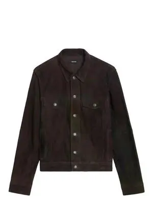 Zadig&Voltaire Suede Jacket With Embossed Wings - Brown