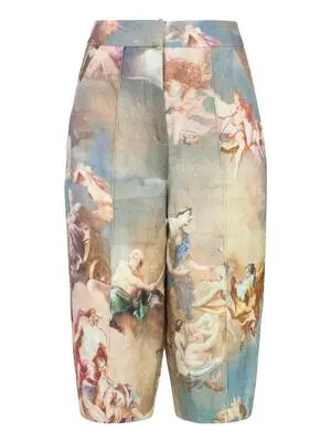 Balmain Sky-print High-waisted Shorts - Multicolour