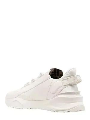 Fendi Flow Leather Low-top Sneakers - Neutrals