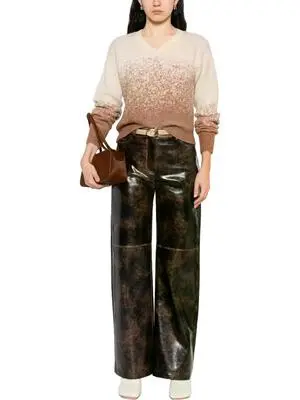 PATRIZIA PEPE Coated Fabric Printed Trousers