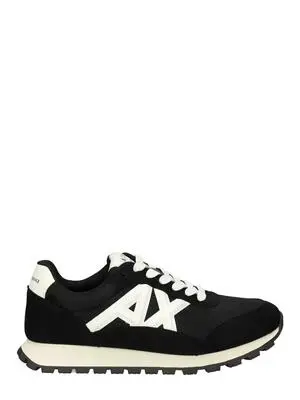 Armani Exchange Logo Detail Mesh Panel Sneakers - Black