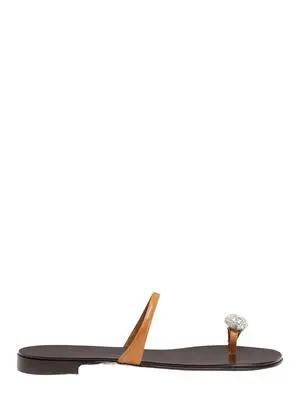 GIUSEPPE ZANOTTI Icon Ring Leather Thong Sandals - Orange