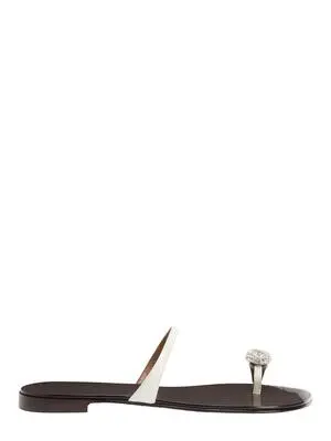 GIUSEPPE ZANOTTI Icon Ring Flat Thong Sandals - White