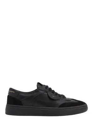 GIUSEPPE ZANOTTI Low-top Leather And Suede Sneakers - Black