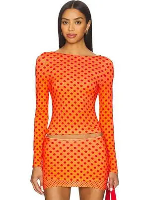 Miaou Amelia Top Polka Dot Jersey - Red