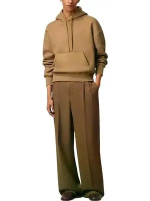 AMI Paris De Coeur Cotton Hoodie - Brown