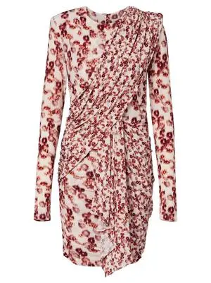 Isabel Marant Étoile Georgia Draped Printed Mini Dress - Pink