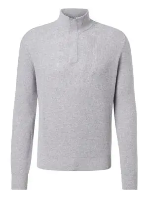 Canali Waffle-knit Wool And Cashmere Sweater - Grey