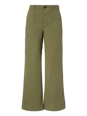 NILI LOTAN Nili Lotan Mid-Rise Cotton Twill Wide-Leg Pants