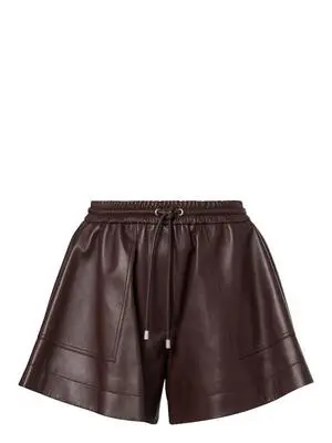 Loewe Leather Shorts - Brown
