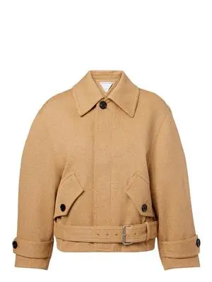 Bottega Veneta Cotton-blend Frisse Bomber Jacket - Beige