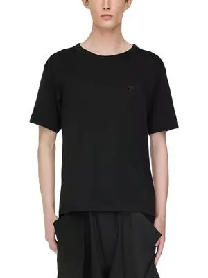 Y3 Logo-detail Cotton T-shirt - Black