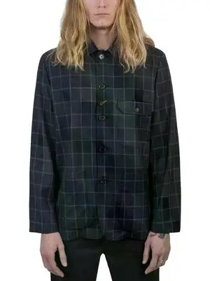 Universal Works Checked Pocket Jacket - Blue
