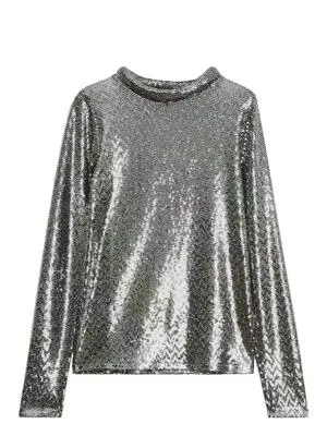 Rodebjer Marion Blouse With Sequin Embellishment - Silver