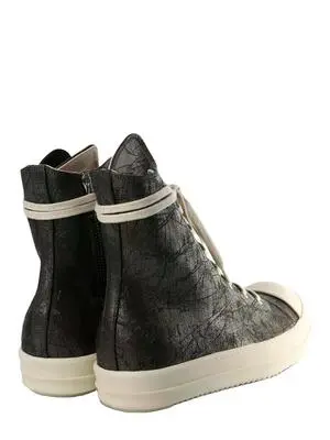 RICK OWENS Rick Owens DRKSHDW Metallic-Effect Lace-Up High-Top Sneakers