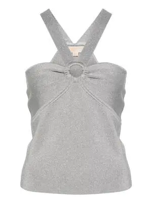 Michael Kors Halterneck Knitted Top - Silver