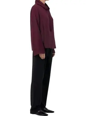 LOULOU DE SAISON LouLou De Saison Drawstring Neck Wide-Sleeve Top