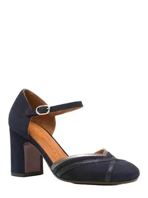 Chie Mihara 80mm Ankle-strap Block-heel Pumps - Blue