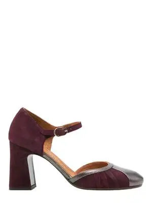 Chie Mihara Block Heel Ankle Strap Pumps - Red