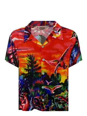 BRAIN DEAD Printed Short-sleeve Shirt - Red