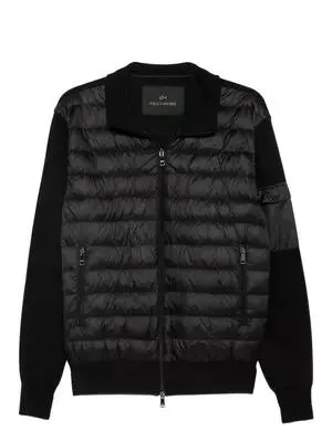 Paul & Shark Quilted Wool-panel Zip-up Jacket - Black