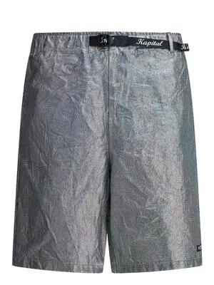 Kapital 12oz Metallic Effect Bermuda Shorts - Silver