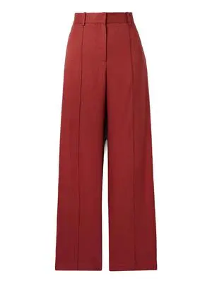 Adam Lippes Wyatt Canvas Straight-leg Trousers - Red