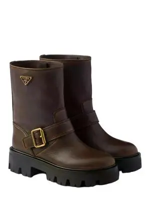Prada Buckle-fastening Platform Boots - Brown
